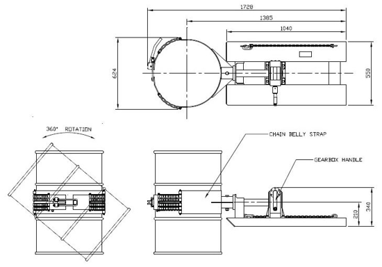 Sideway Chain Drum Rotator : Chain Drum Rotator : Chain Rotator Sideway ...